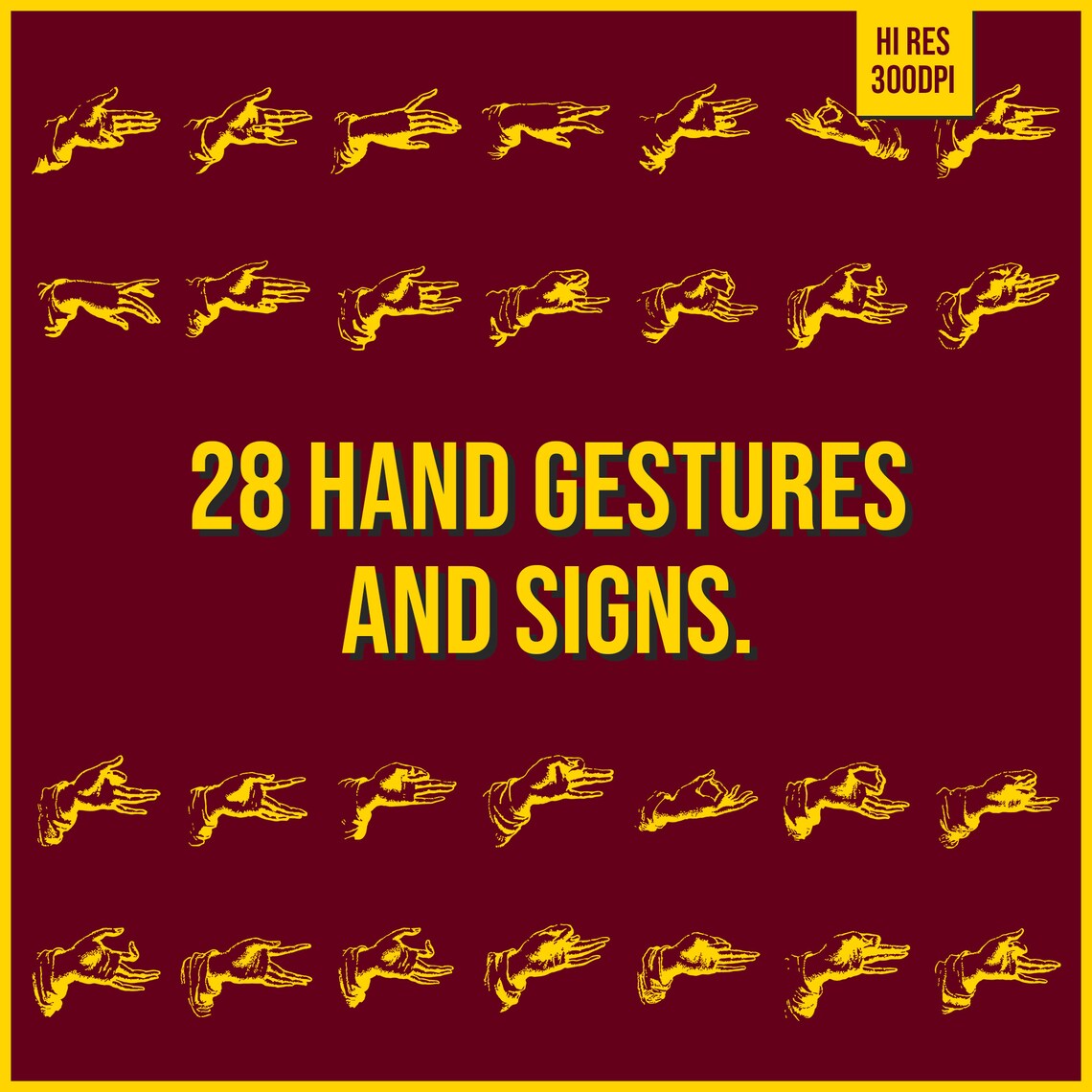 28 Hand Signs and Gestures Illustration Vector Pack SVG/PNG | Etsy