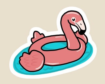 Life is Better by the Pool Sticker Pink Flamingo Floaty - Etsy