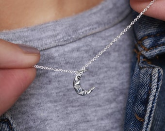 Silver Moon Necklace - Etsy