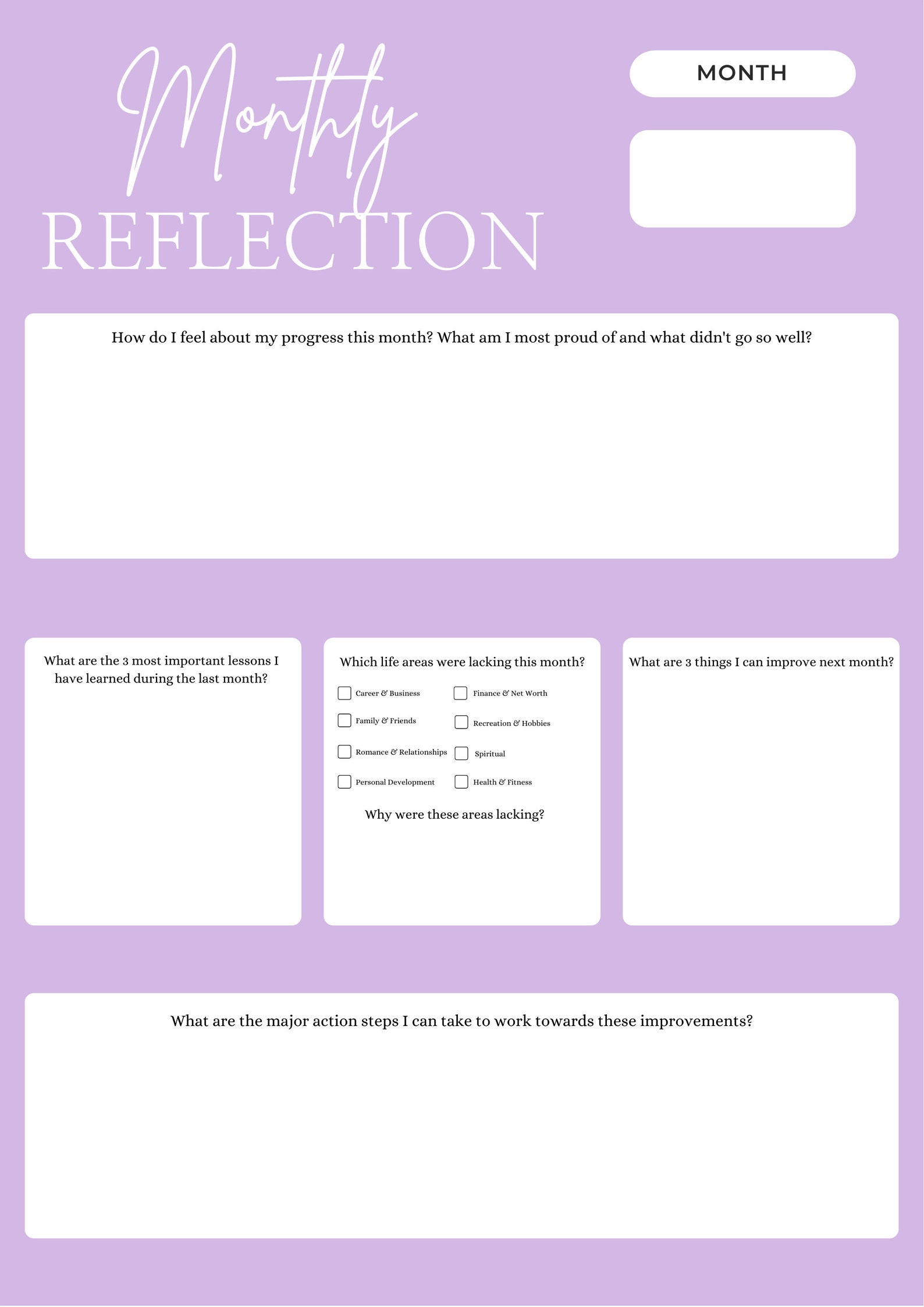 Reflection Journal Template Reflection Journal Template