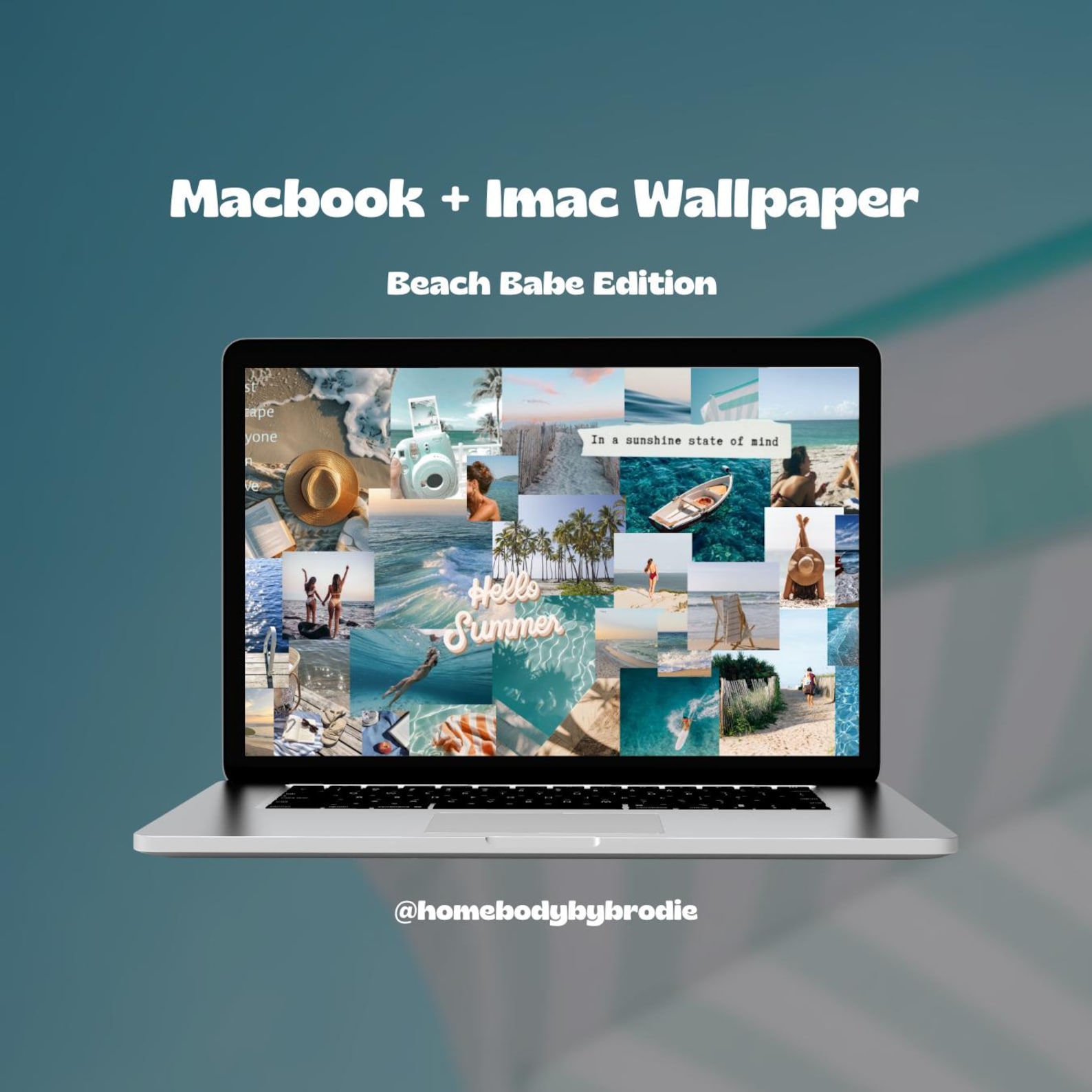 MacBook + Imac Desktop Wallpaper | Beach Babe, Tropical Beach, Blue ...