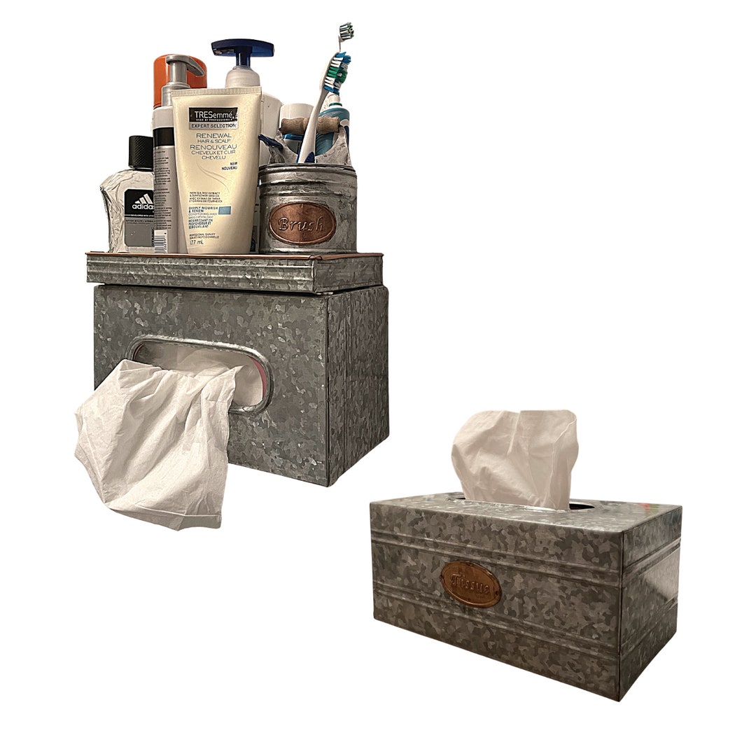 Wall Mount Tissue Box Holder, Farmhouse Tissue Box Cover Rectangular ...