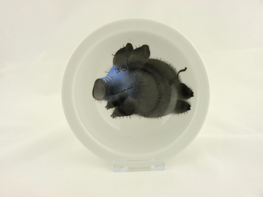 Cereal Bowl Pig Black, Porcelain Bowl, Tableware for Littles, Easter ...