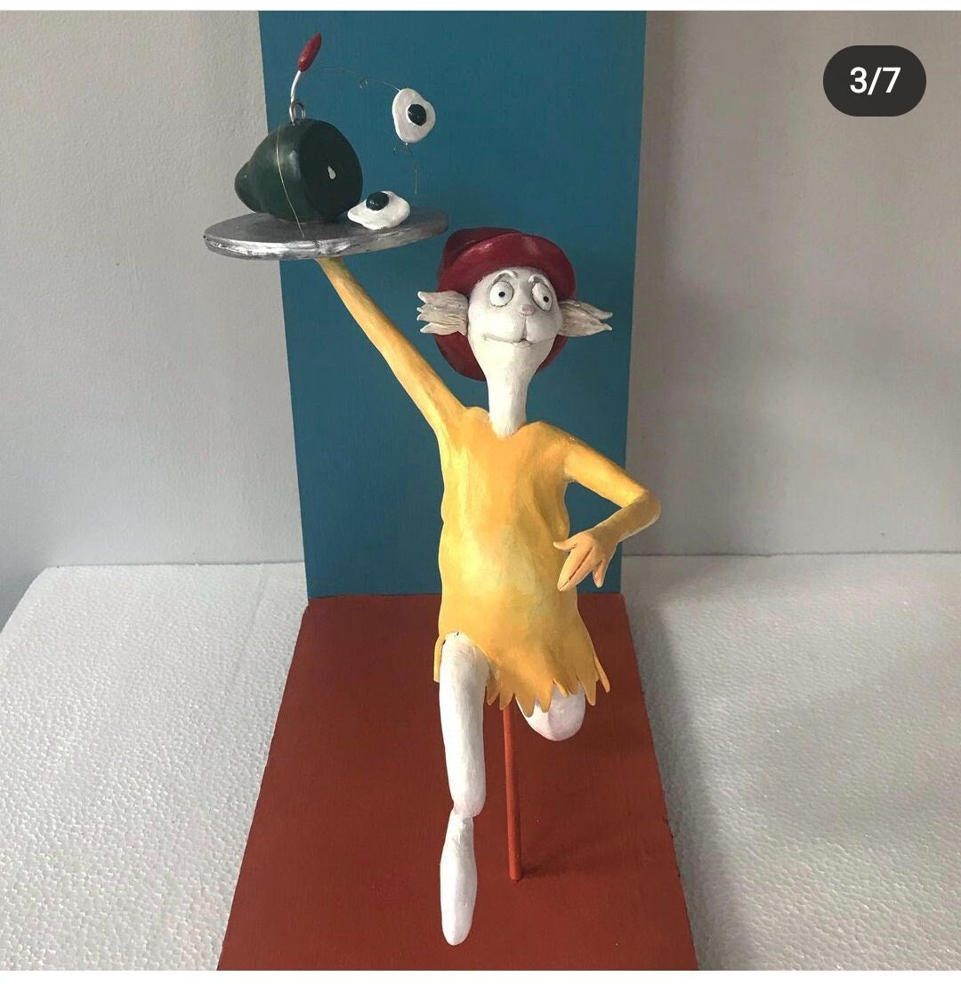 Sam I Am With Green Eggs and Ham Dr Seuss Fan Art Collectable Decor ...