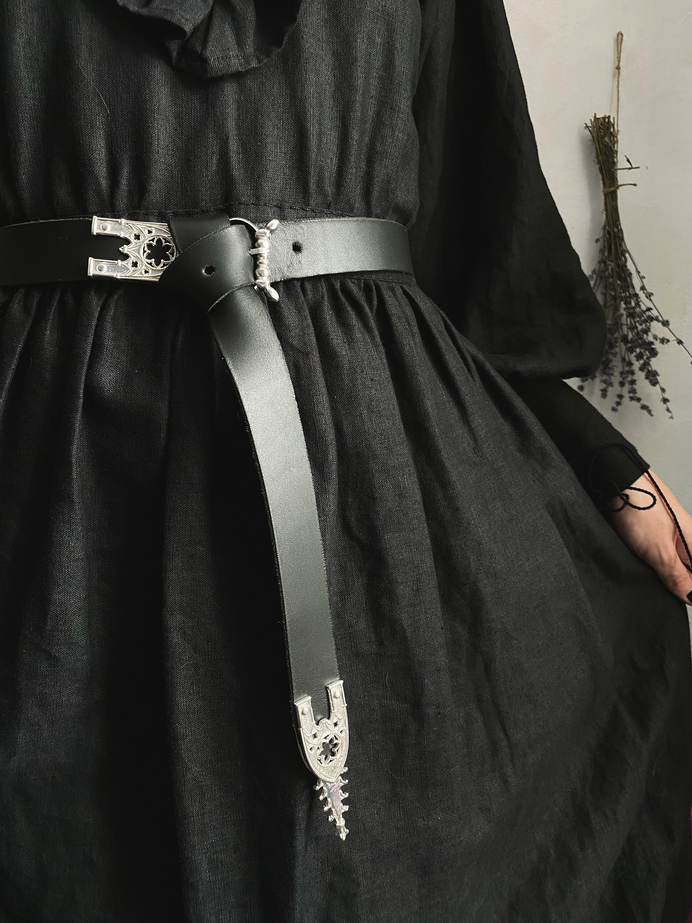 Gothic Victorian Leather Belt Pointed Arch Decor With Medieval Vibe ...