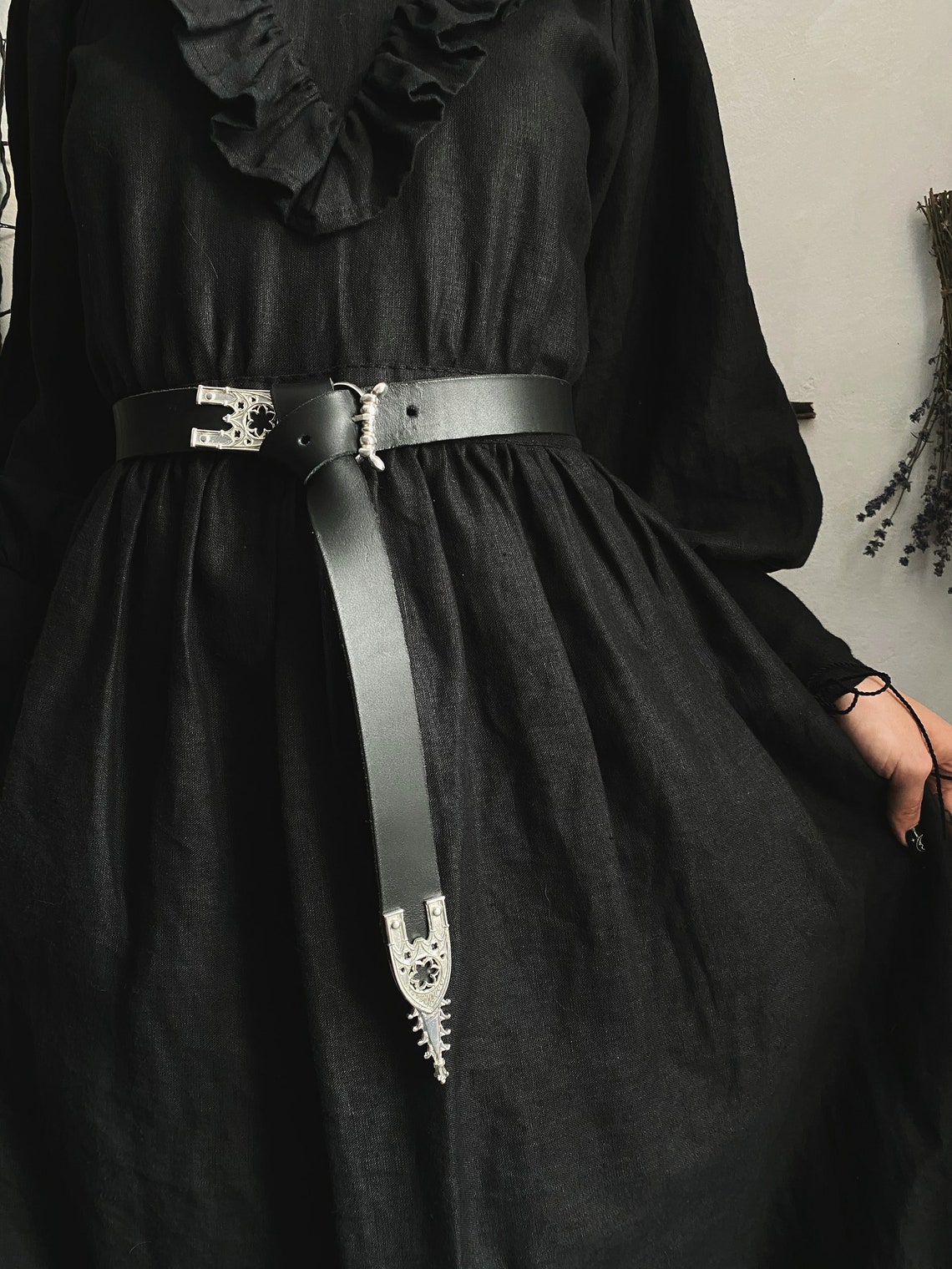 Gothic Victorian Leather Belt Pointed Arch Decor With Medieval Vibe - Etsy