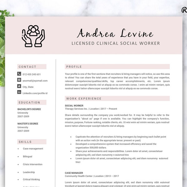 Cv Template - Etsy