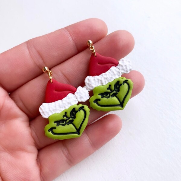 Grinch Earrings - Etsy