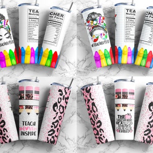 Teacher 20 Oz Skinny Tumbler Bundle, Teacher Life Back to School ...