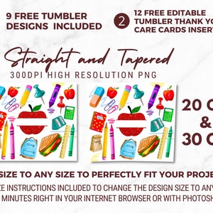 Teacher Name 20 Oz Skinny Tumbler Sublimation Designs Teacher ...