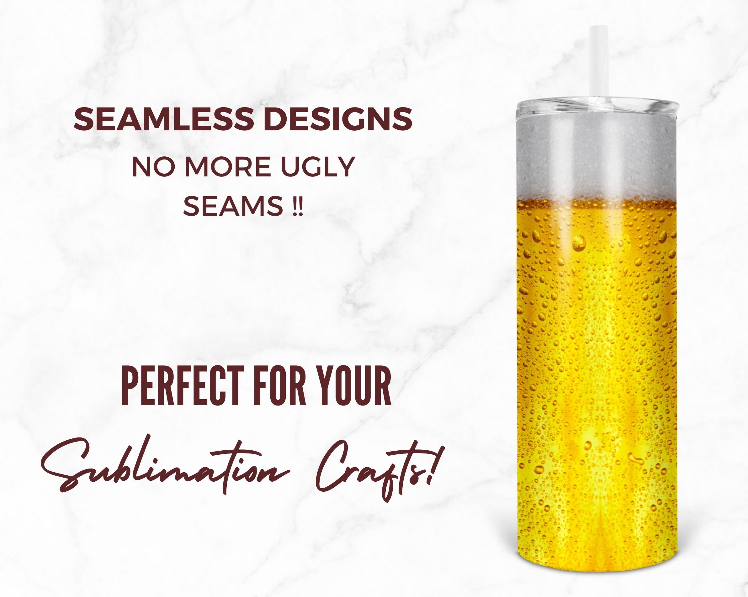 Beer Tumbler Sublimation Design Beer Glass 20oz Skinny Tumbler Design ...