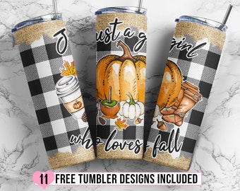 Just A Girl Who Loves Fall Background Sublimation Design - Etsy