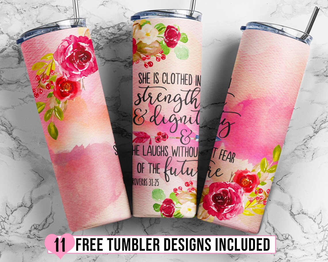 Religious Sublimation Tumbler Designs Bible Verse 20oz Skinny - Etsy