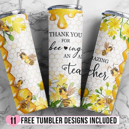 20 Oz Skinny Tumbler Teacher Pencil Sublimation Design PNG - Etsy