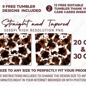 Cow Print Sublimation Tumbler Design, Cow Hide 20oz Skinny Tumbler Wrap ...