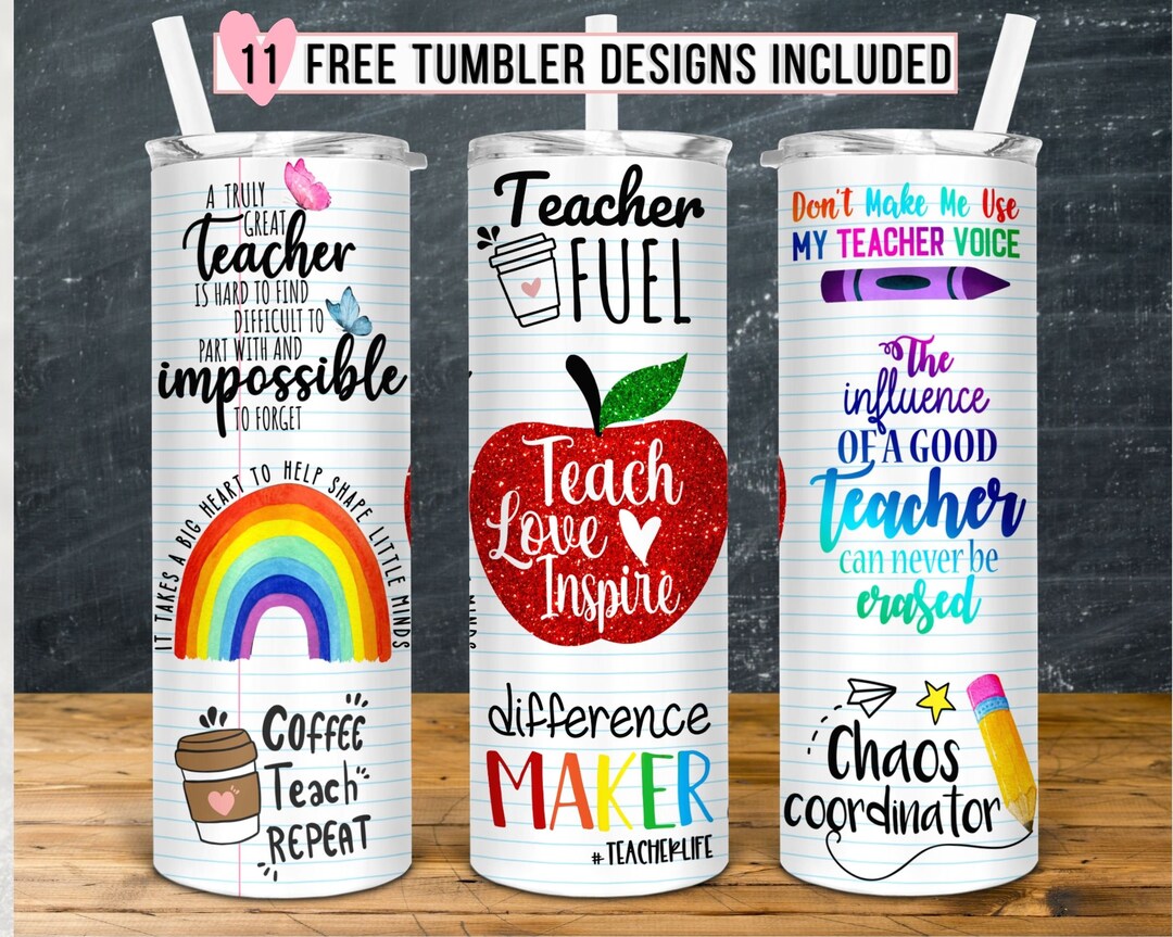 20 Oz Skinny Tumbler Rainbow Glitter Teacher Tumbler, Teach Love ...