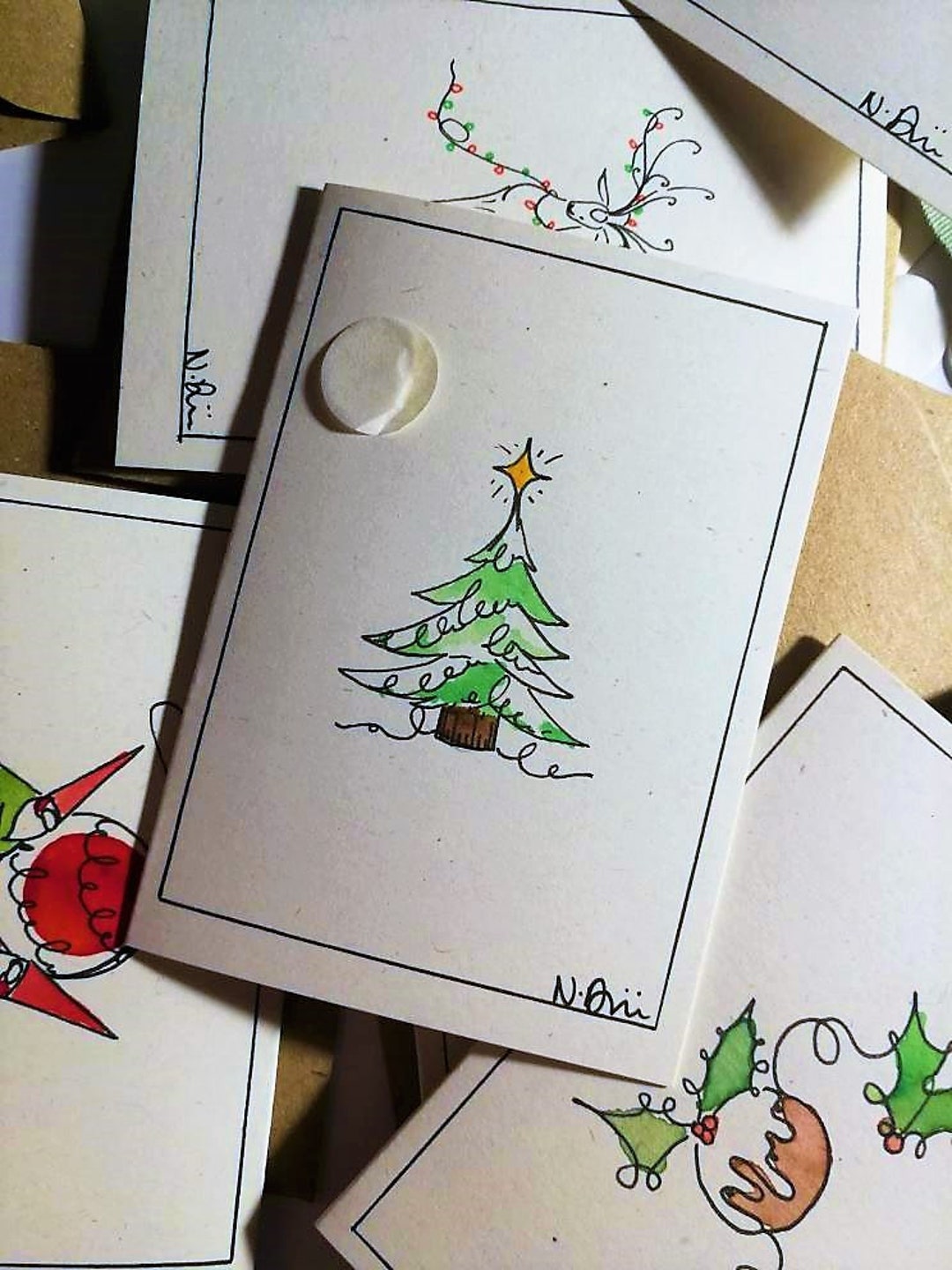 Christmas Tree Mini Christmas Card & Envelope - Etsy