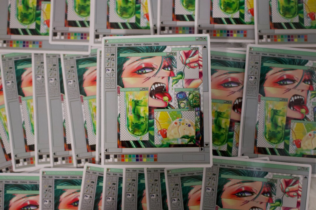 MELON MONSTER Original Art - Sticker - Etsy