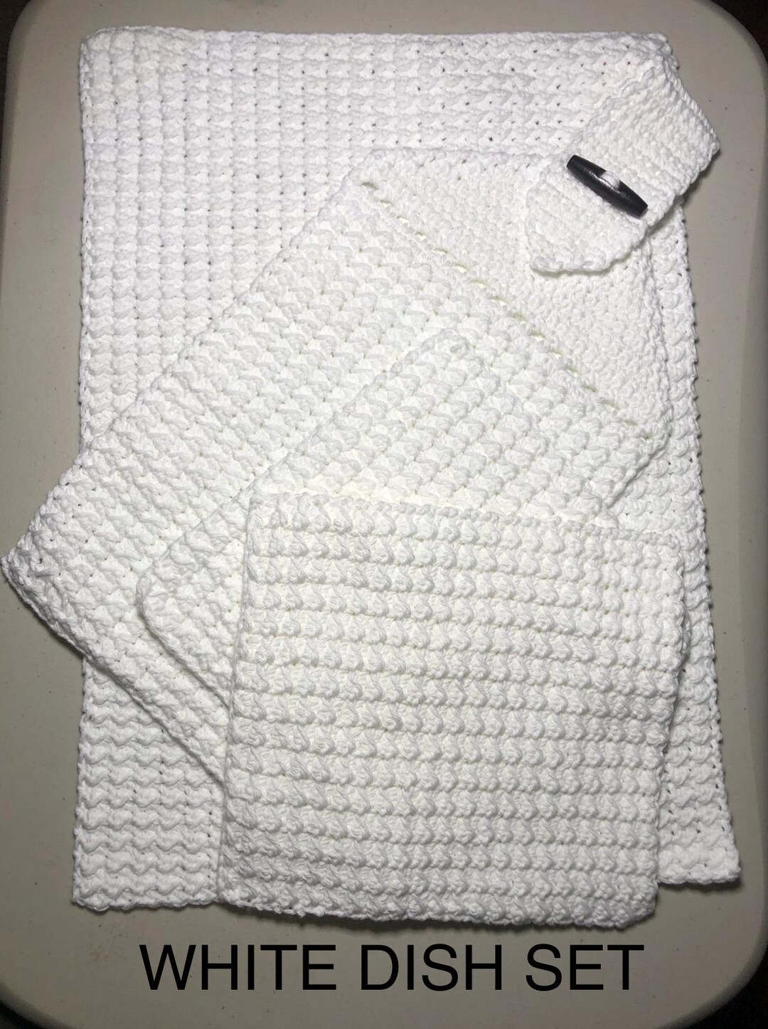 Crocheted Farmhouse Dish Set - Etsy