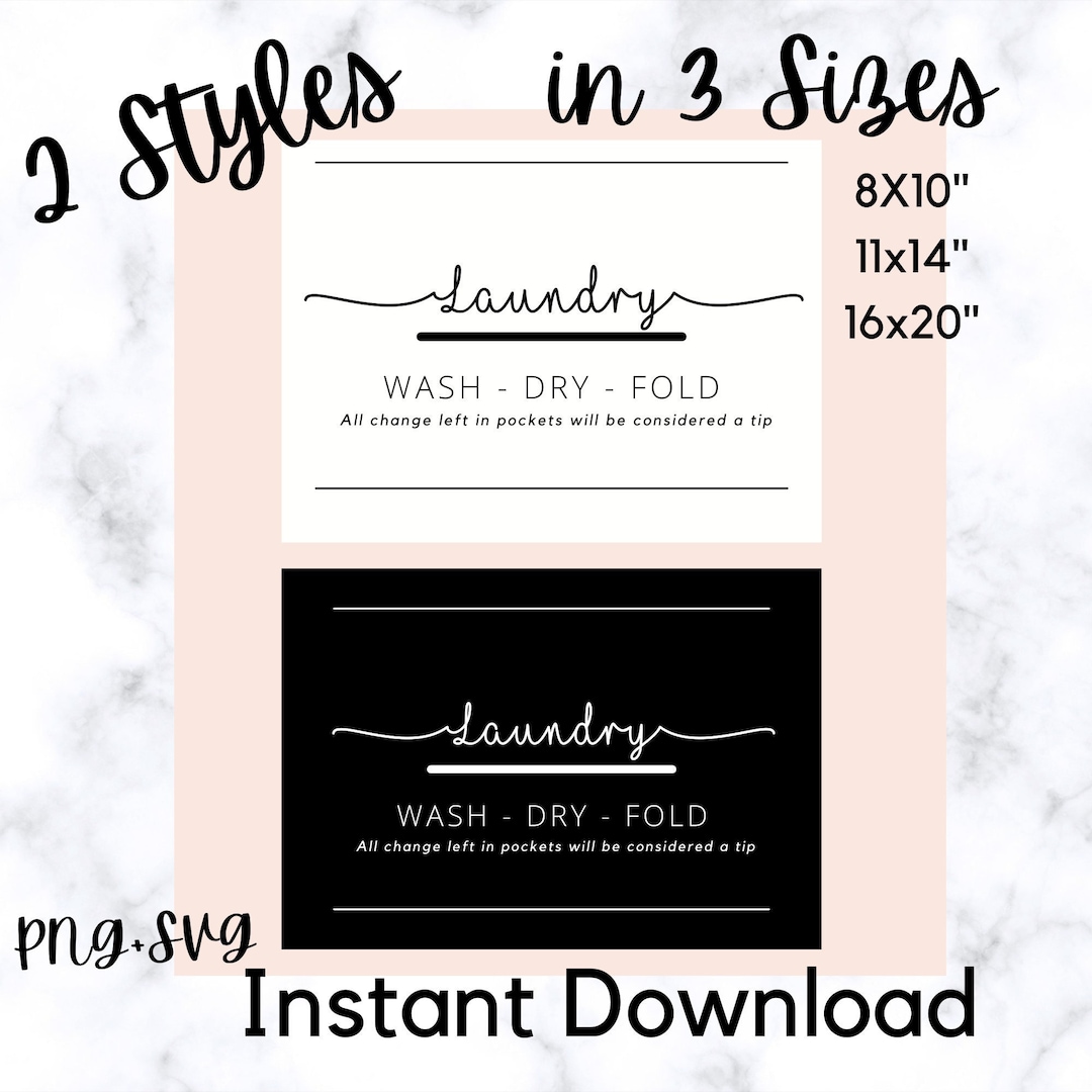 Modern Laundry Room Wall Art Instant Download 8x10", 11x14", 16x20 ...