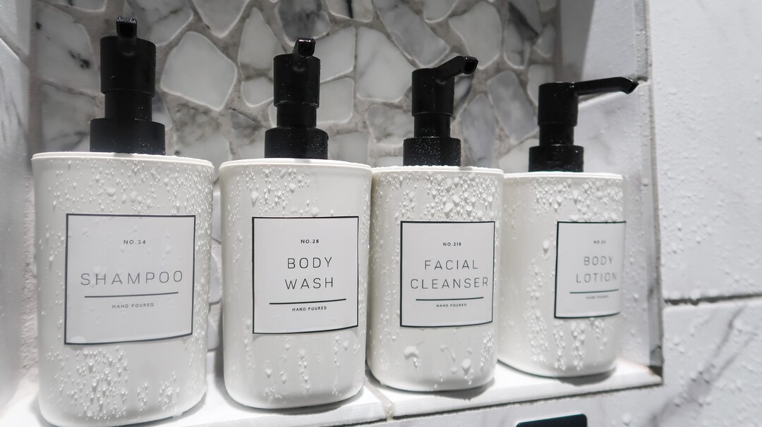 Printable Modern Minimalist Bathroom Labels | Contemporary Bathroom ...