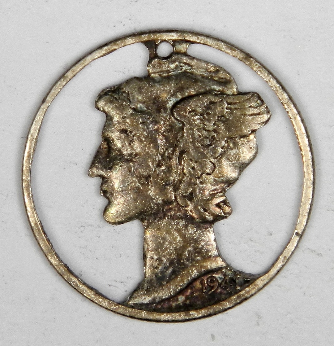 Silver Mercury Dime Cutout Pendant ~ BEAUTIFUL DESIGN & CRAFTMANSHIP ...