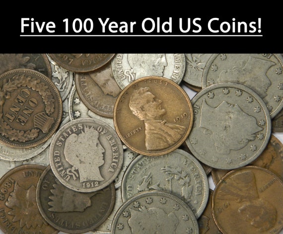 Five 100 Year Old US Coins Vintage Coin Collection Estate - Etsy