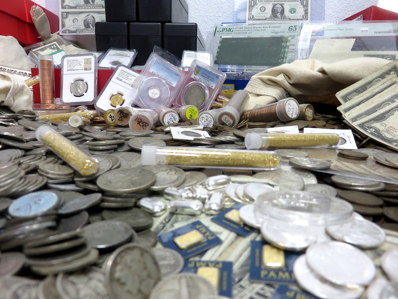 ESTATE LOT SALE ~ .999 Bullion Bars Currency Gold ~ Silver Dollar ...