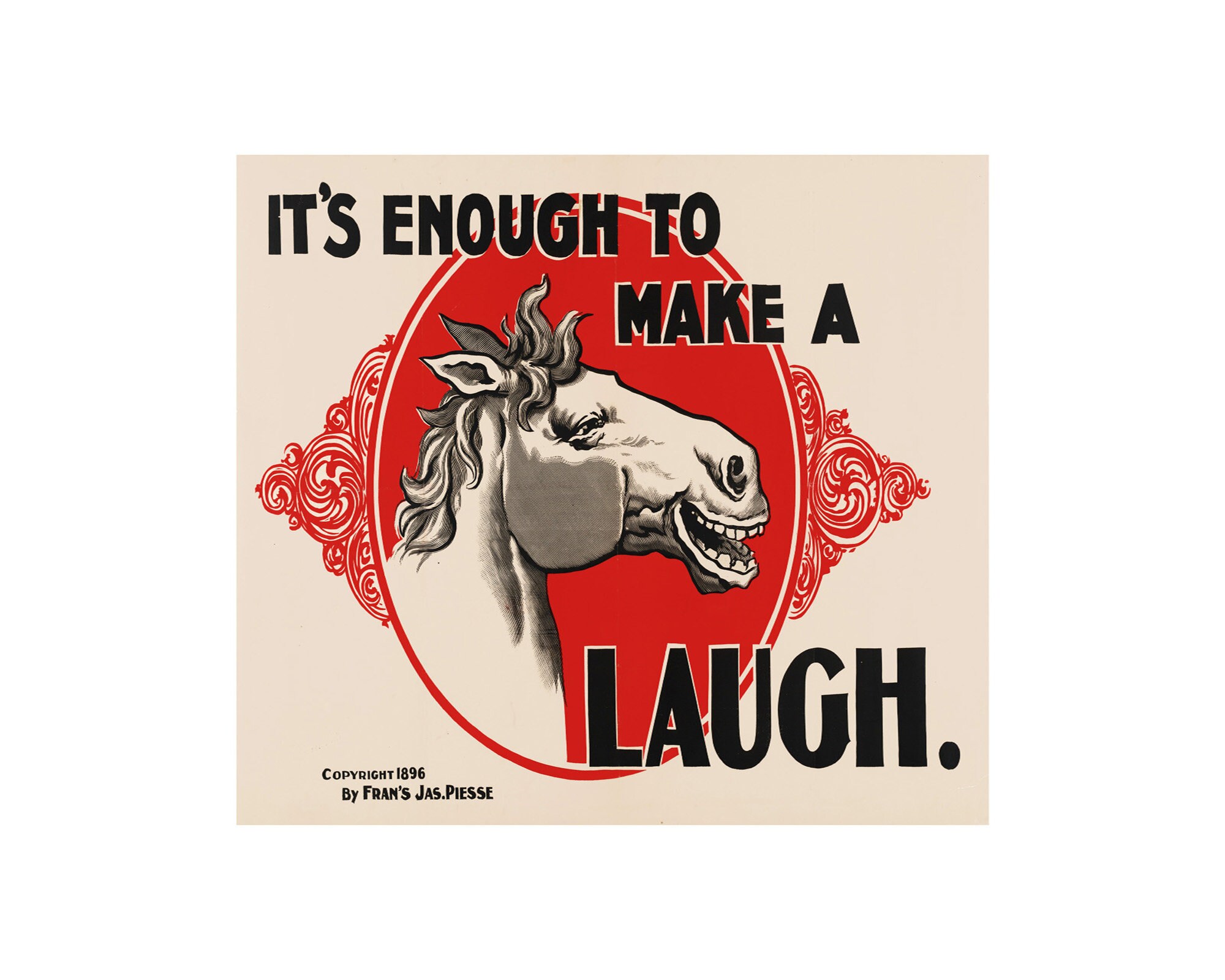 Decoration Poster.its Enough to Make a Laugh.horse Comedy.room Home ...