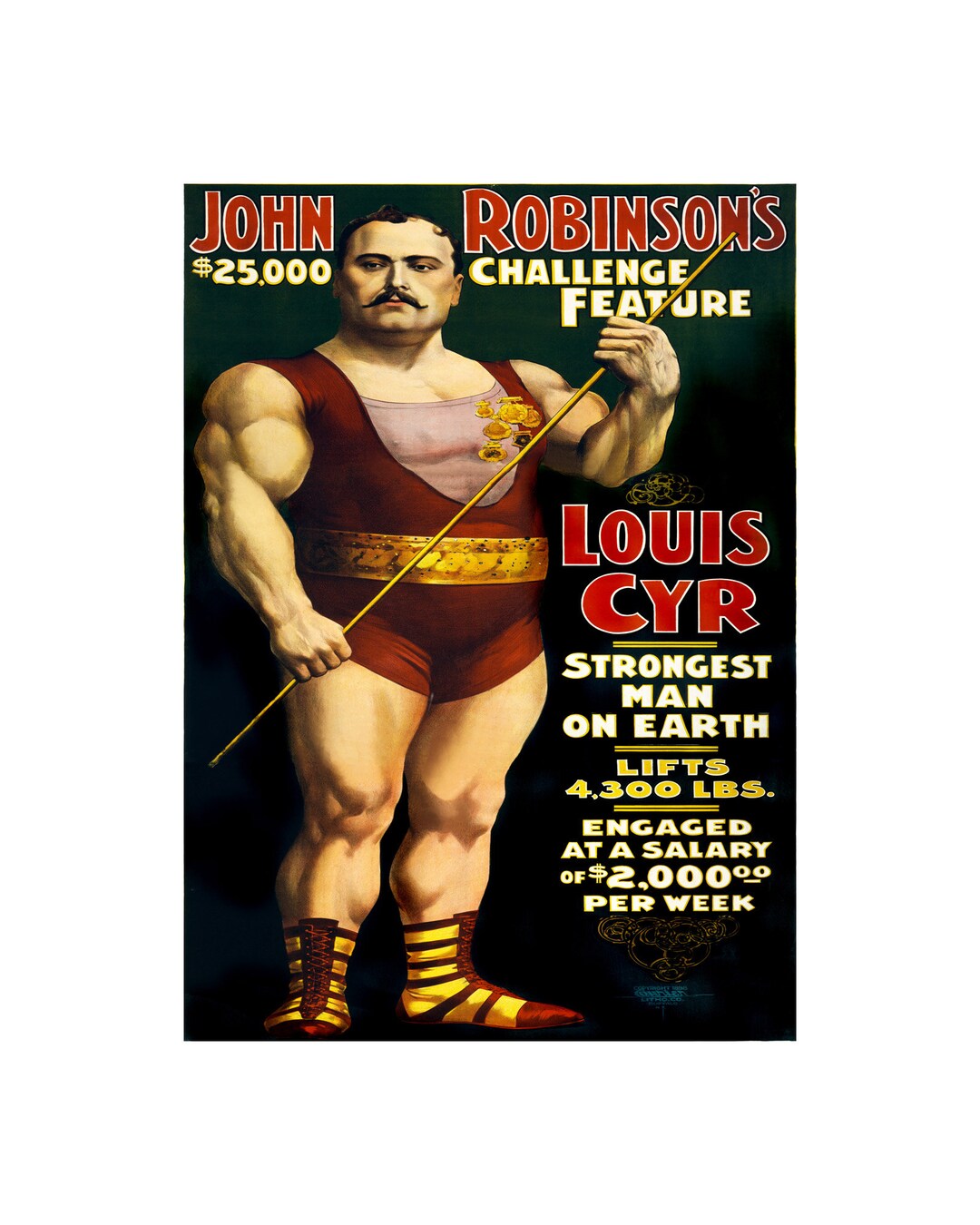 Decoration Poster.louis Cyr.strongest Man.bodybuilder and ...