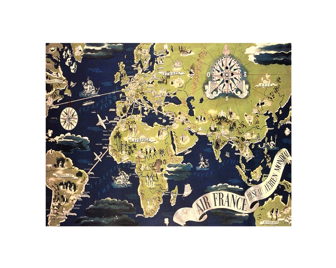 Decoration Poster.aviation World Map.room Home Interior Wall Design ...