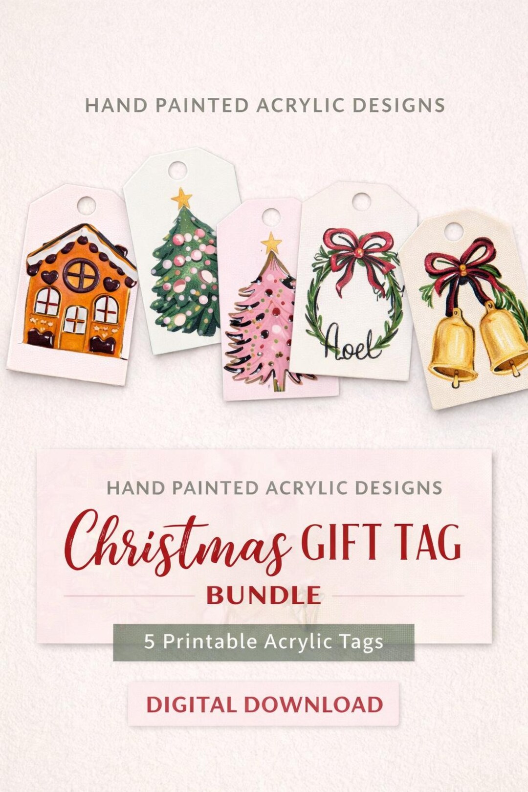 GIFT TAG BUNDLE 5 Hand-painted Tag Designs - Etsy