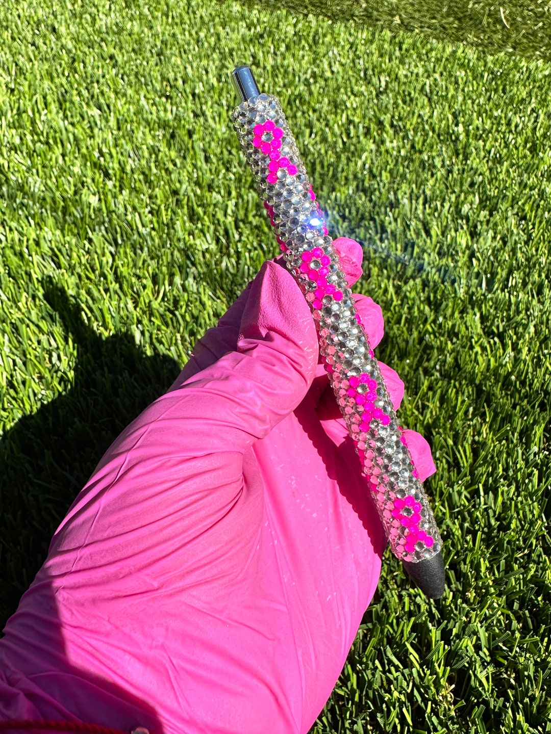 Pink Ribbon Crystal Glass Rhinestone Pen - Etsy