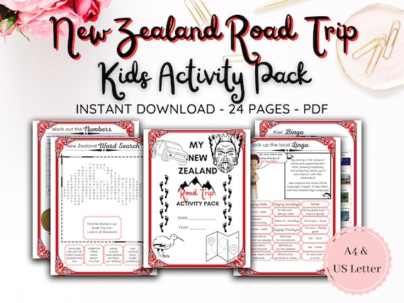 New Zealand Road Trip KIDS ACTIVITY PACK / Holiday Fun | Etsy