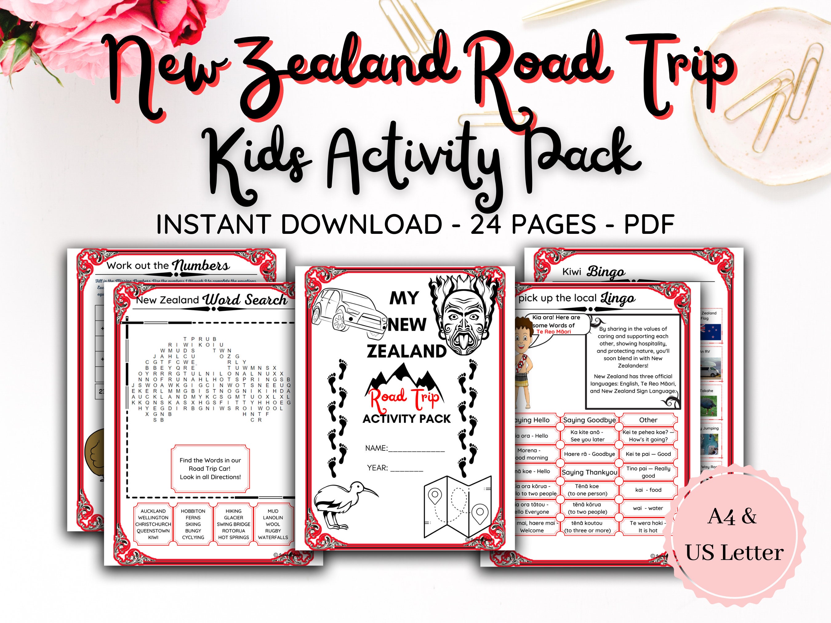 New Zealand Road Trip KIDS ACTIVITY PACK / Holiday Fun Activities ...