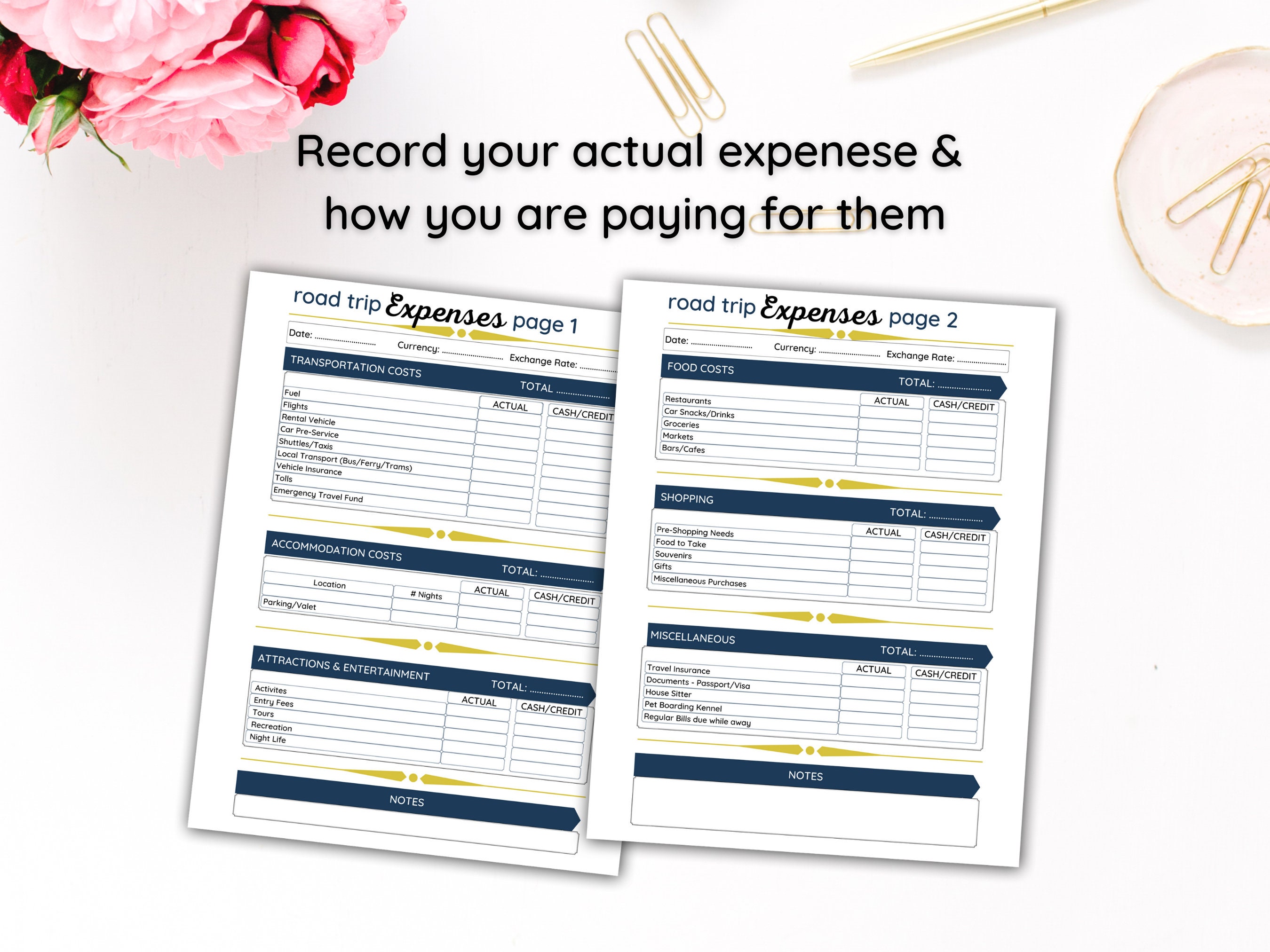 Road Trip BUDGET PLANNER / Road Trip Holiday Budget / Editable Pages ...