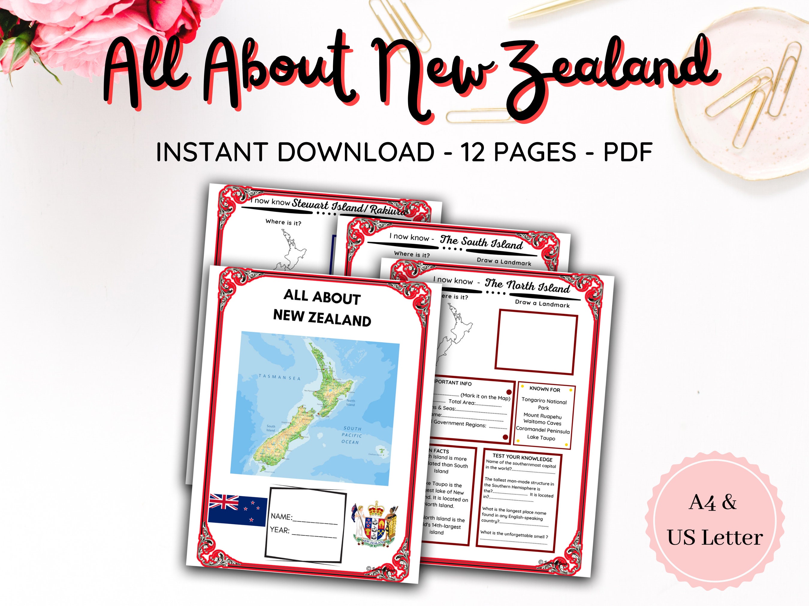 New Zealand ACTIVITY PACK / Family Holiday Road Trip Games ...