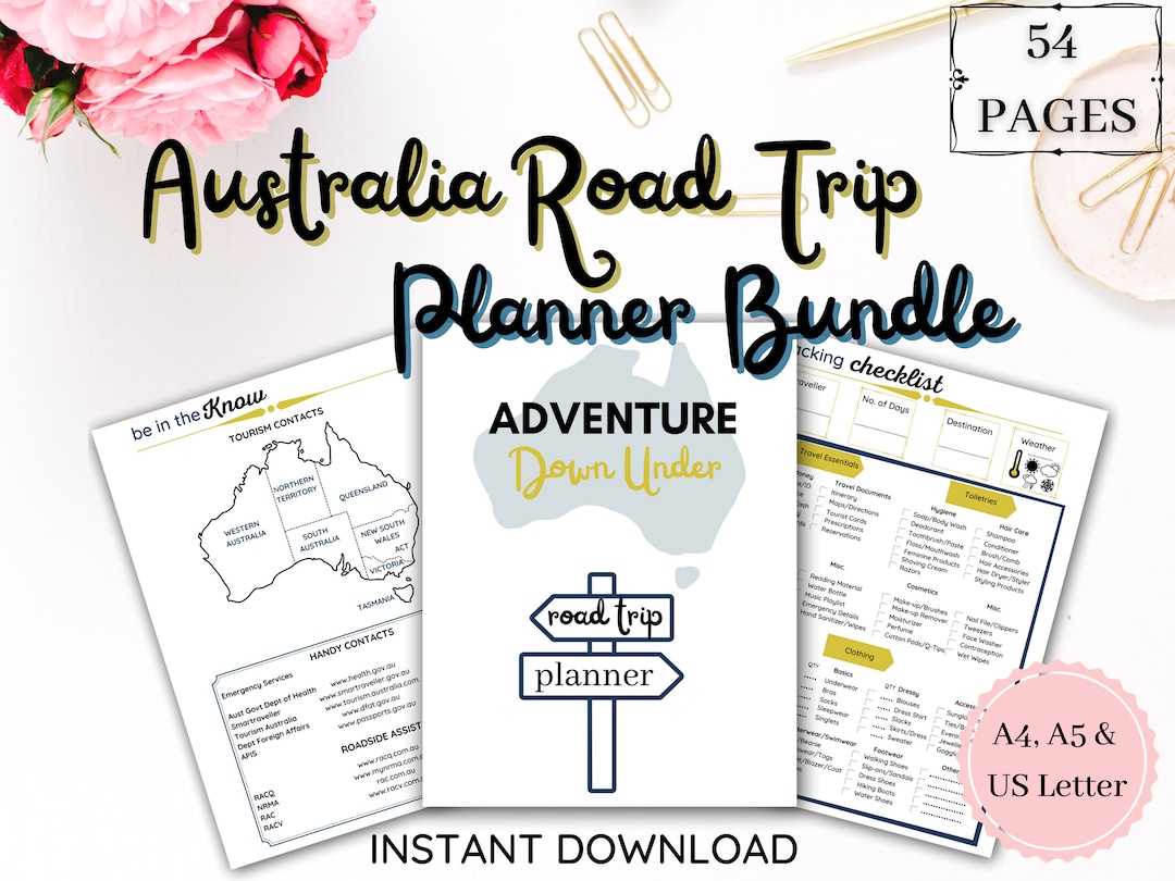 Australian ROAD TRIP PLANNER Bundle / Holiday Planner Packing Lists ...