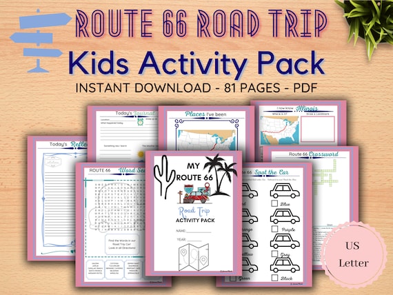 Route 66 Road Trip KIDS ACTIVITY PACK / Entertainment / Games | Etsy España