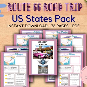 Route 66 States ACTIVITY PACK / Road Trip Travel Activities ...