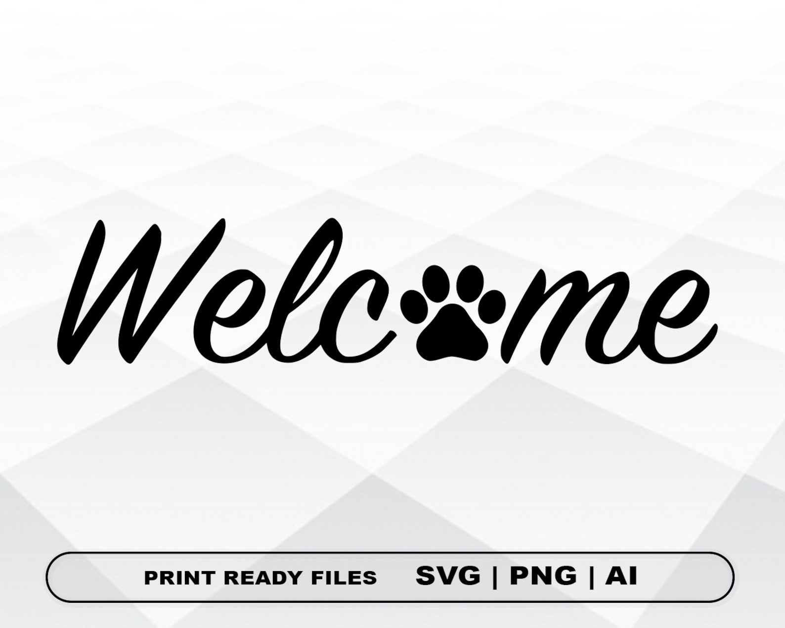 Welcome dog paw SVG Files Clipart Print Ai and Svg Digital | Etsy