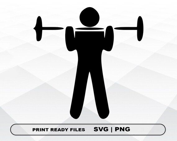 Weightlifter SVG and PNG Files Clipart Weightlifter Print - Etsy