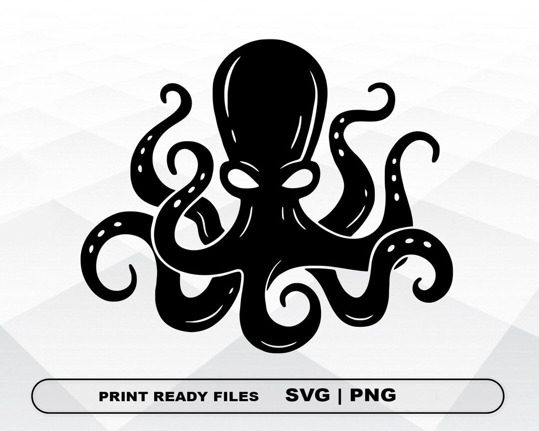 Animal Octopus SVG and PNG Files Clipart, Octopus Print SVG, Digital ...