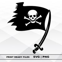 Pirate Flag Svg, Pirate Svg, Pirate Flag Dxf, Pirate Flag Png, Pirate ...