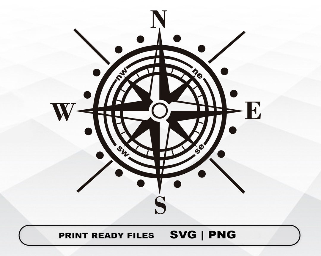 Compass SVG and PNG Files Clipart, Compass Print SVG, Digital Download ...