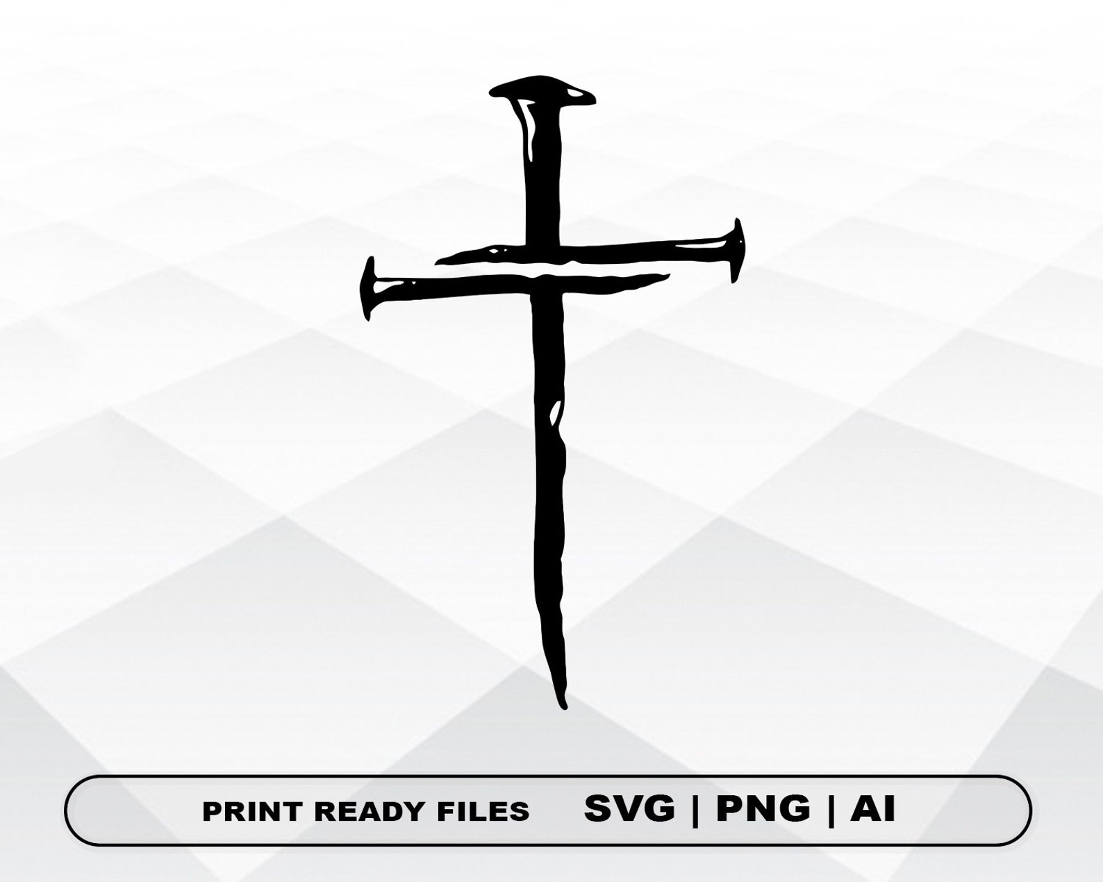 Nail Cross Svg Three Nails Cross Files Clipart Print Ai and | Etsy