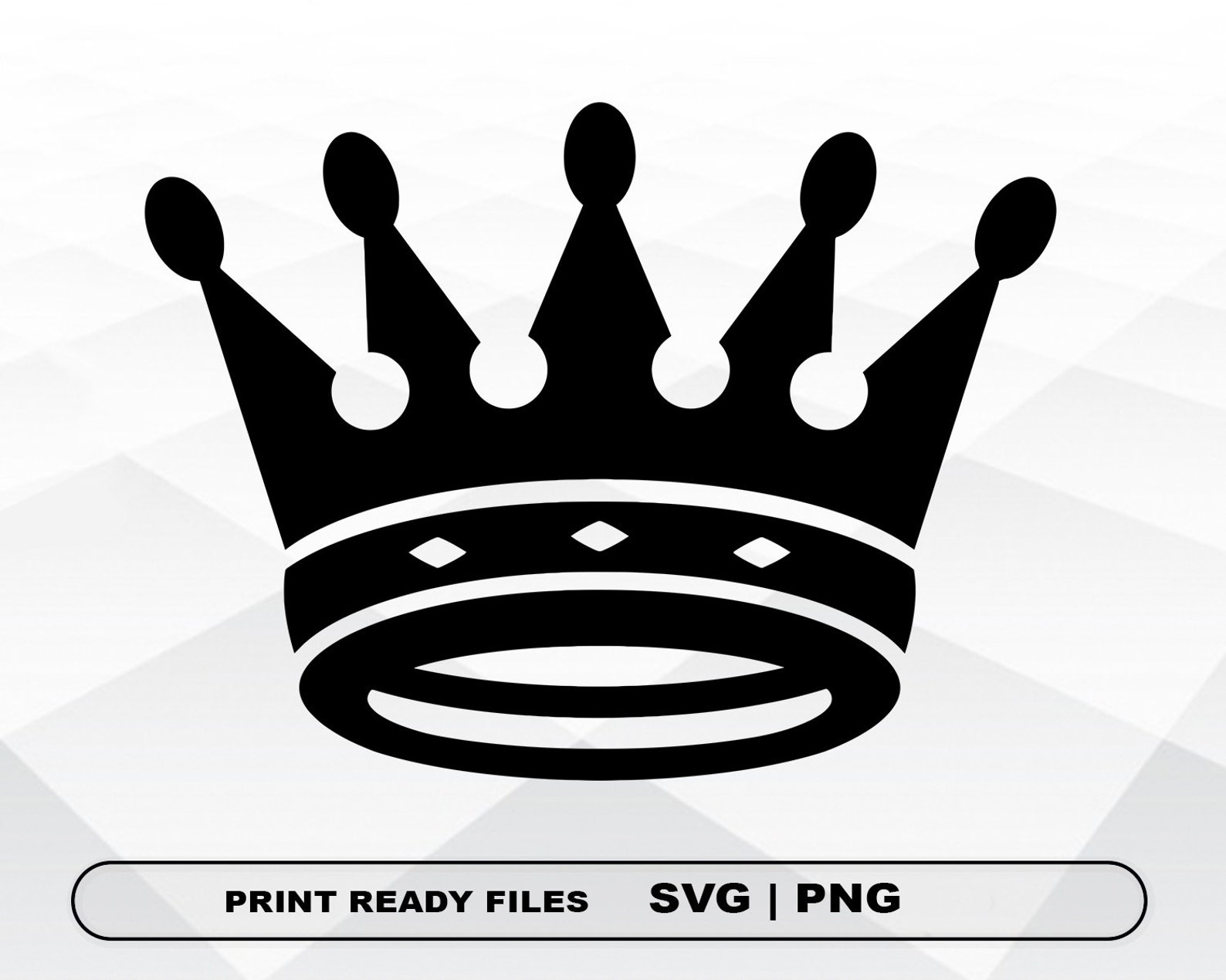 Crown SVG and PNG Files Clipart Crown Print SVG Digital - Etsy