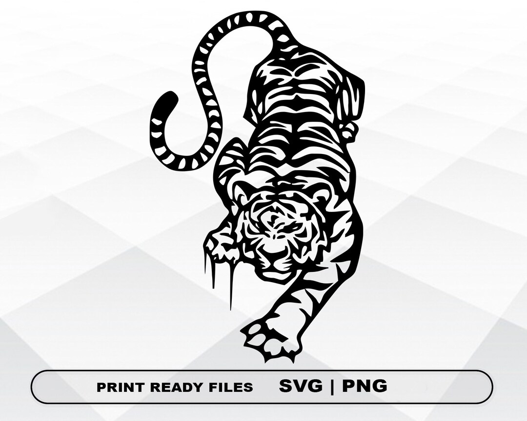 Tiger Animal SVG and PNG Files Clipart, Tiger Print SVG, Digital ...