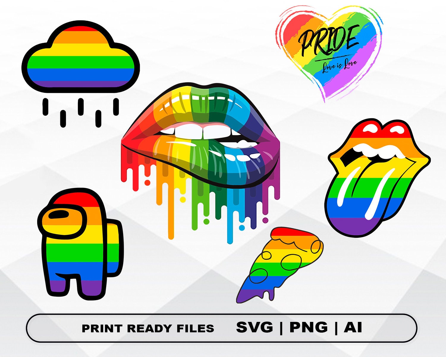 Pack of LGBTQ SVG 10 Files Svg File Png Files Clipart - Etsy