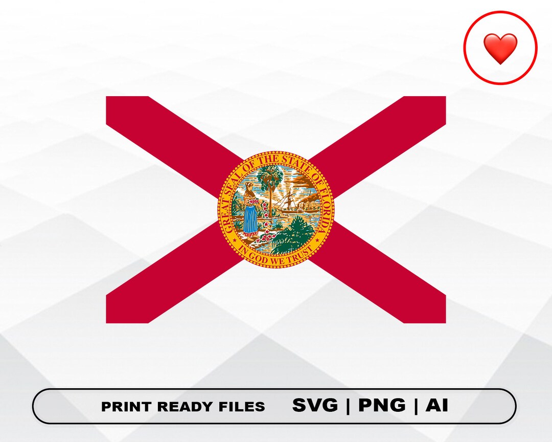 Florida Flag Svg and PNG Files Clipart, Florida Flag Print Ai and SVG ...